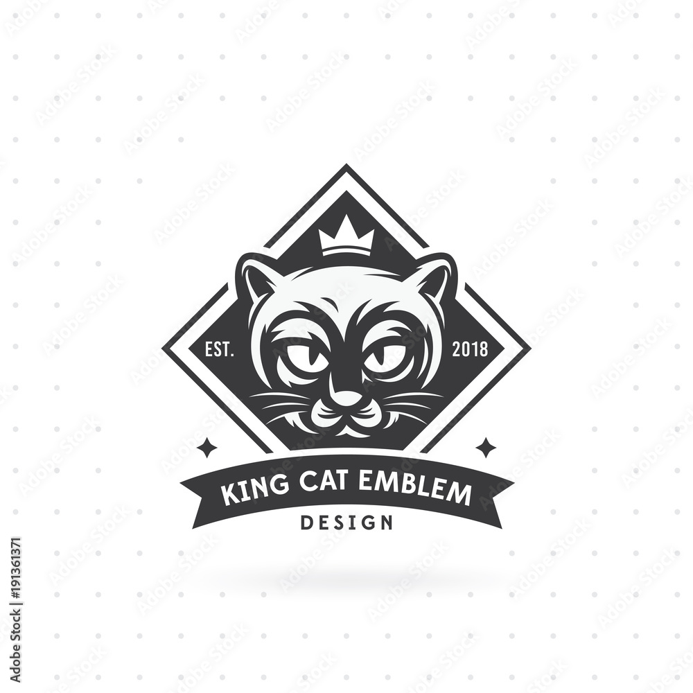 Cat face logo - vector illustration, emblem design. Logo and label ...