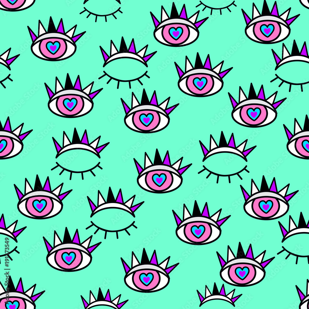 Abstract seamless sport eyes pattern for girls, boys. Creative sport ...