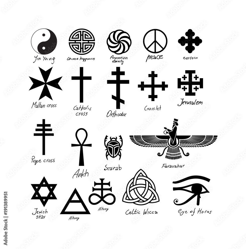 Vector ancient and recent time signs. Stock Vector | Adobe Stock