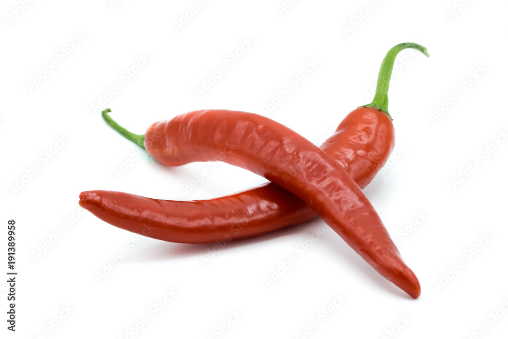 Rot peperoni pepperoni isoliert freigestellt auf weißen Hintergrund ...