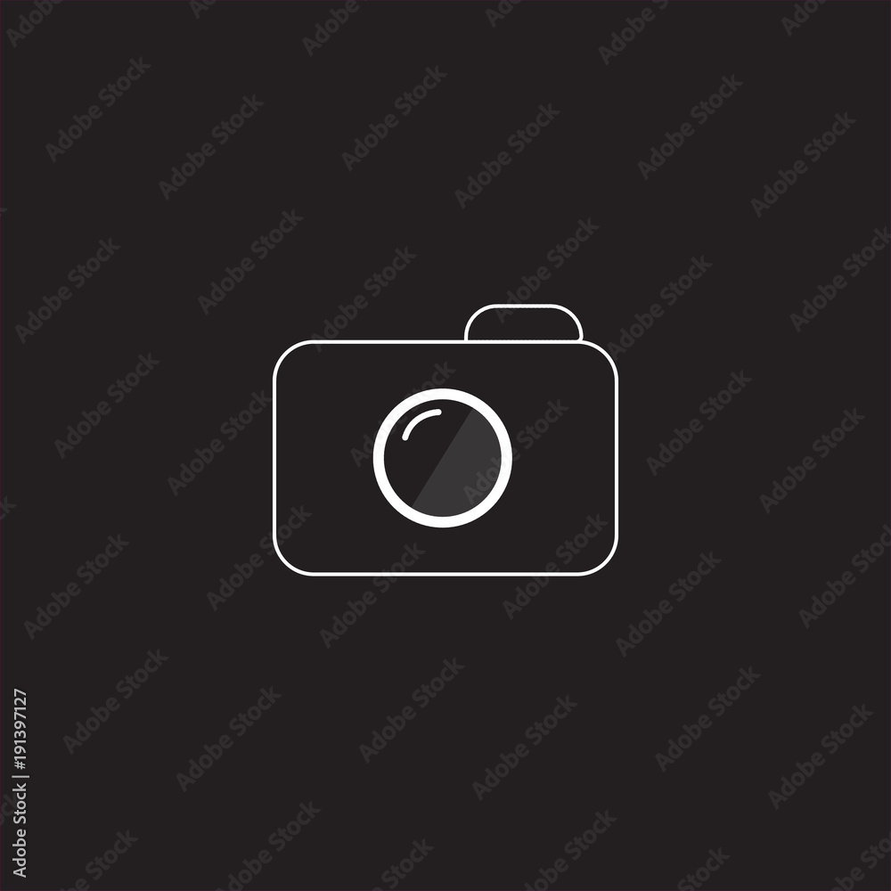Camera Icon in trendy flat style isolated on grey background. Camera ...