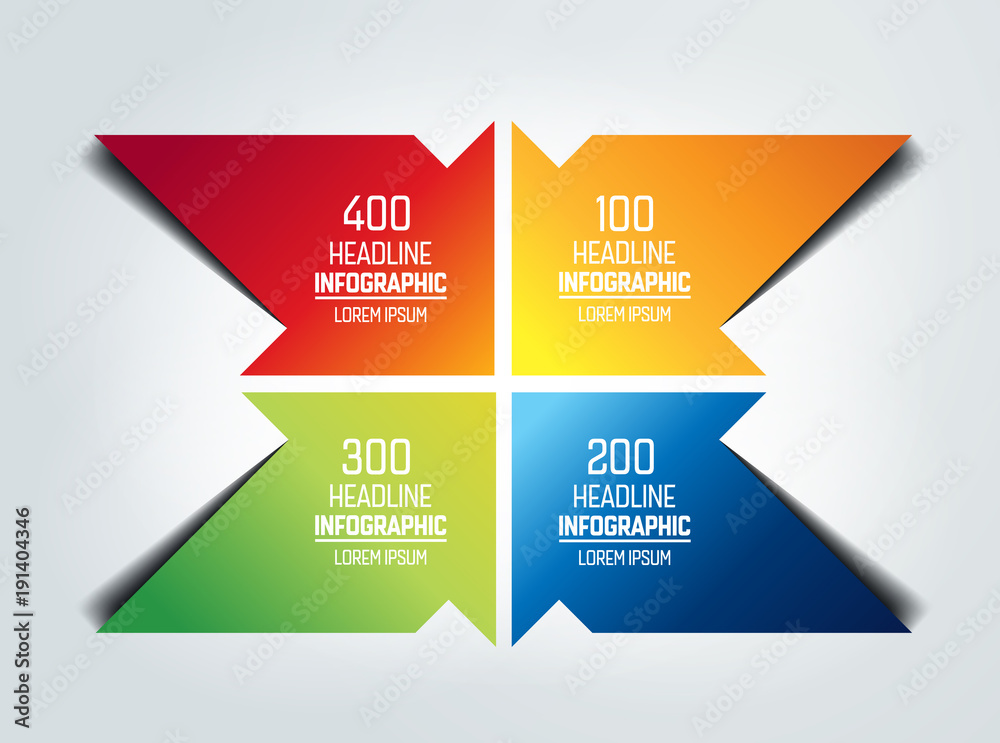 Four arrows infographic, chart, scheme, diagram. Stock Vector | Adobe Stock
