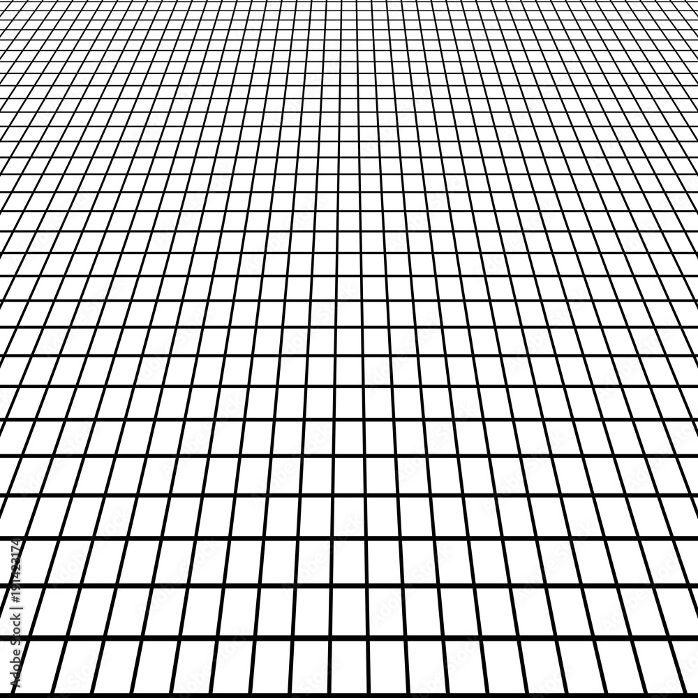 Perspective Grid view at an angle, background white floor tile grid ...