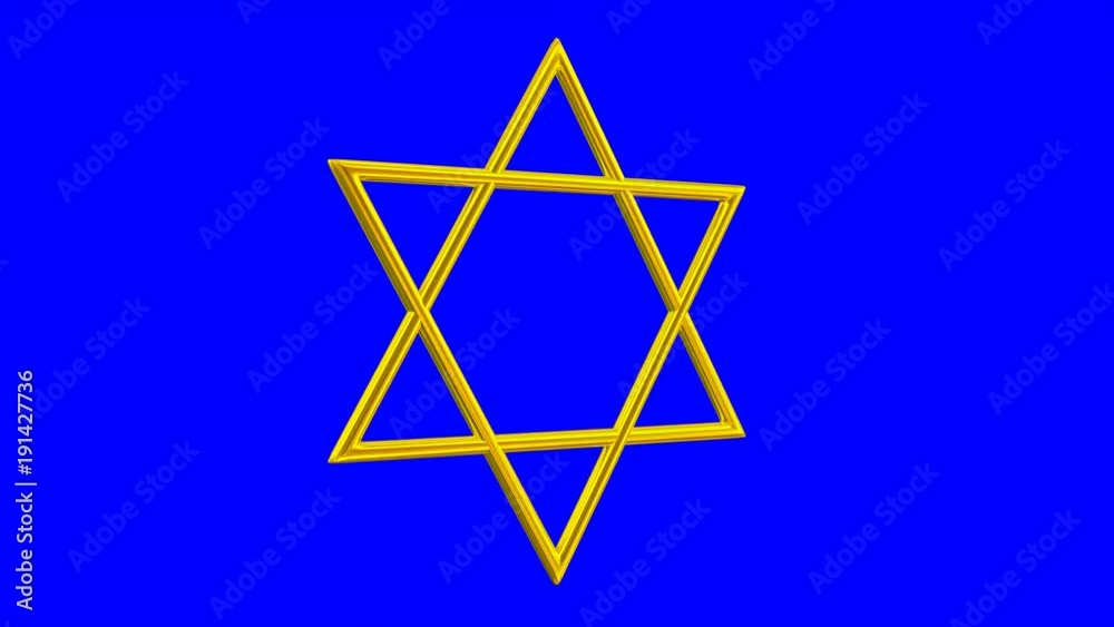 Vidéo Stock Animated spinning simple shinning gold Jewish star with ...