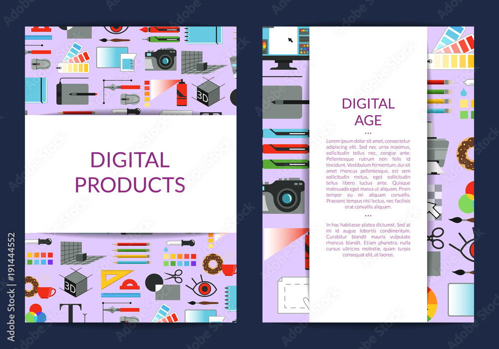 Vector card template for digital art design Stock Vector | Adobe Stock