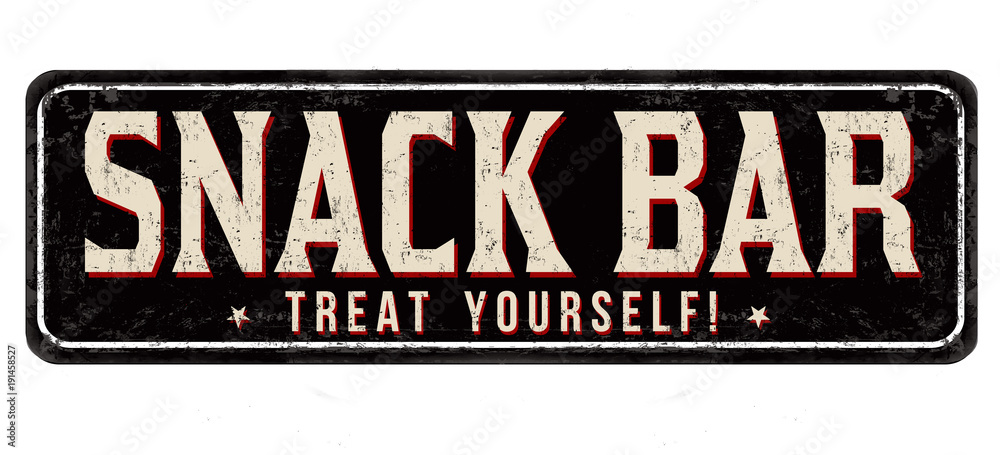 Snack Bar vintage rusty metal sign Stock Vector | Adobe Stock