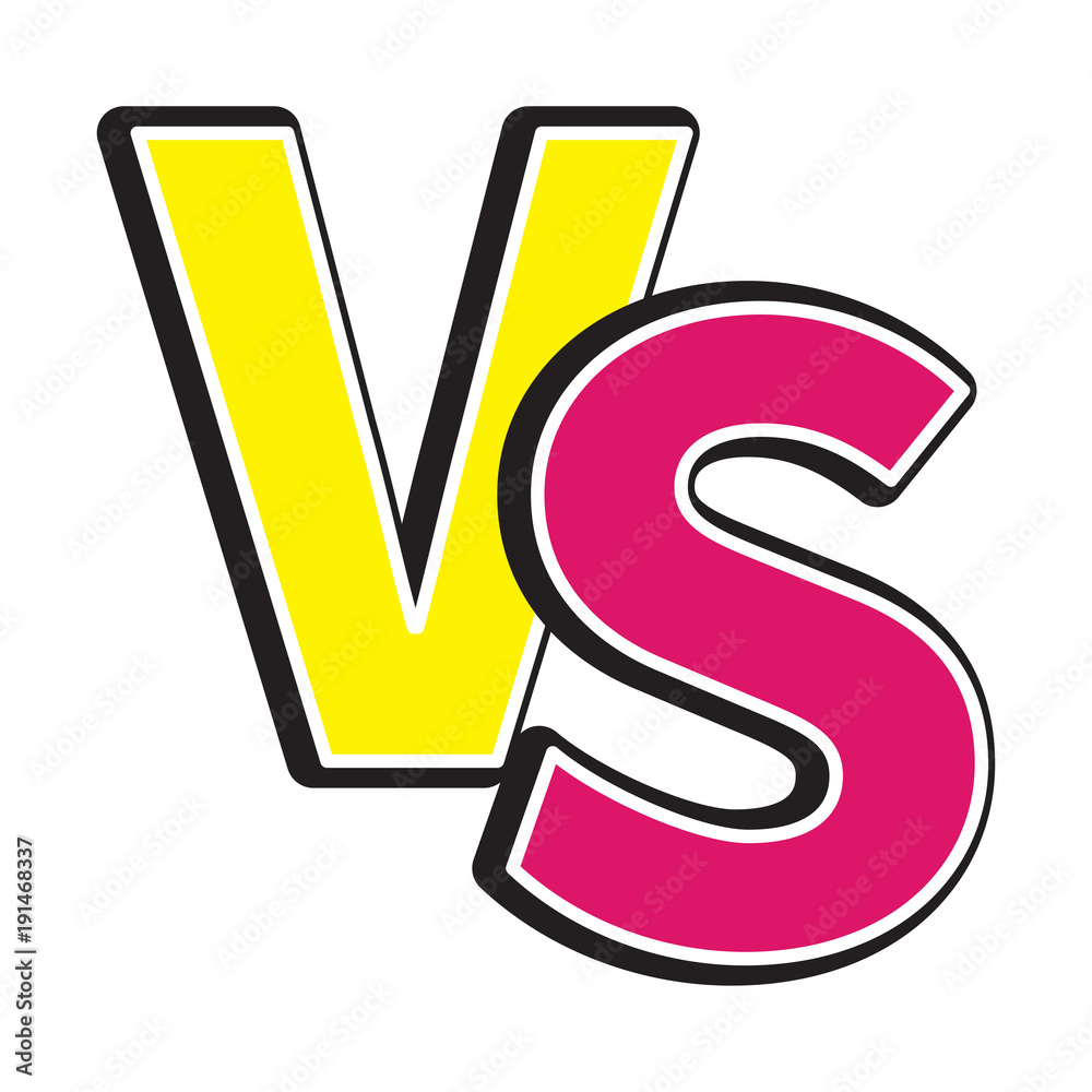 Versus letters icon or VS battle fight competition sign symbol. Cute ...