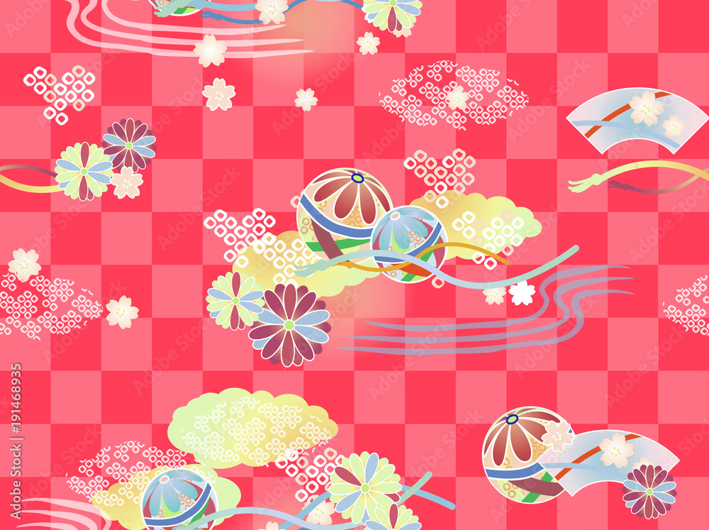 Seamless tradtional japanese kimono pattern. For children and girls ...
