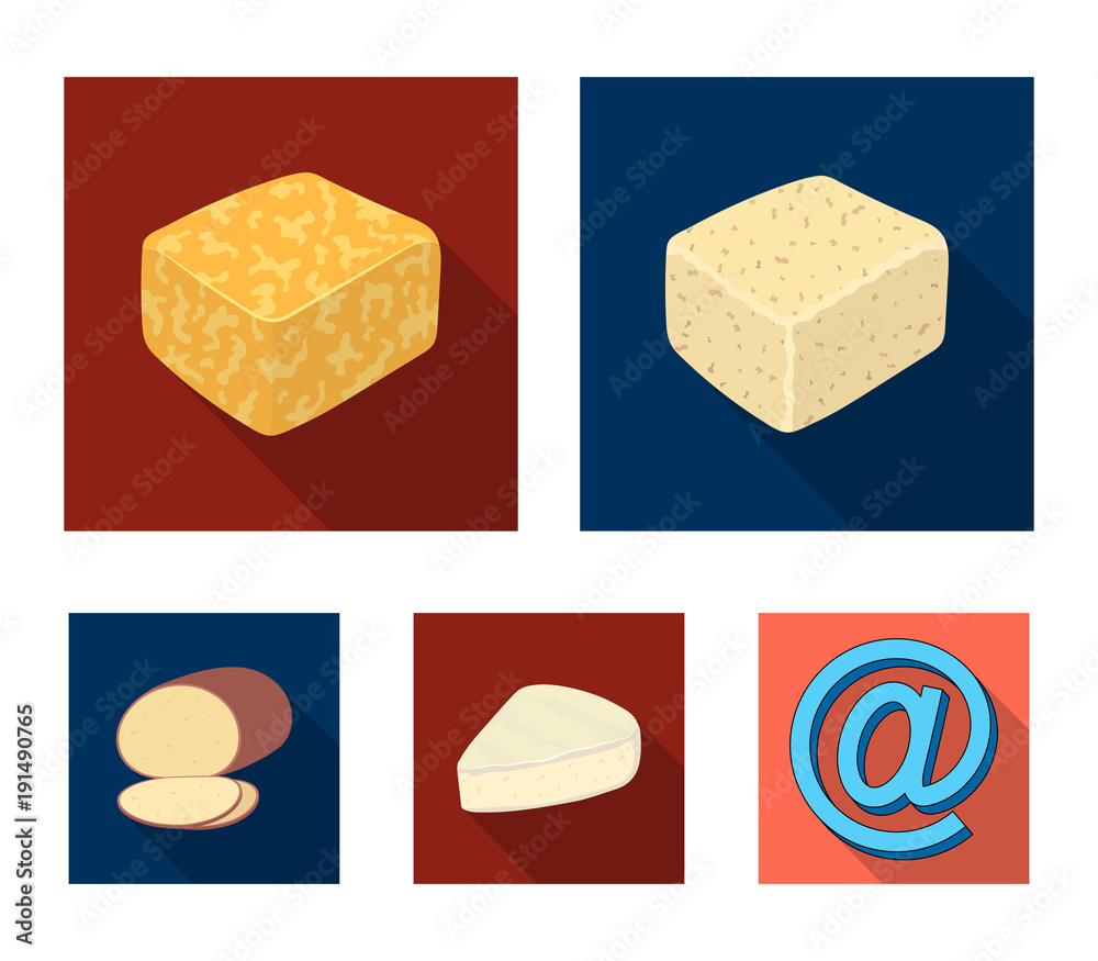 Brynza, smoked, colby jack, pepper jack.Different types of cheese set ...