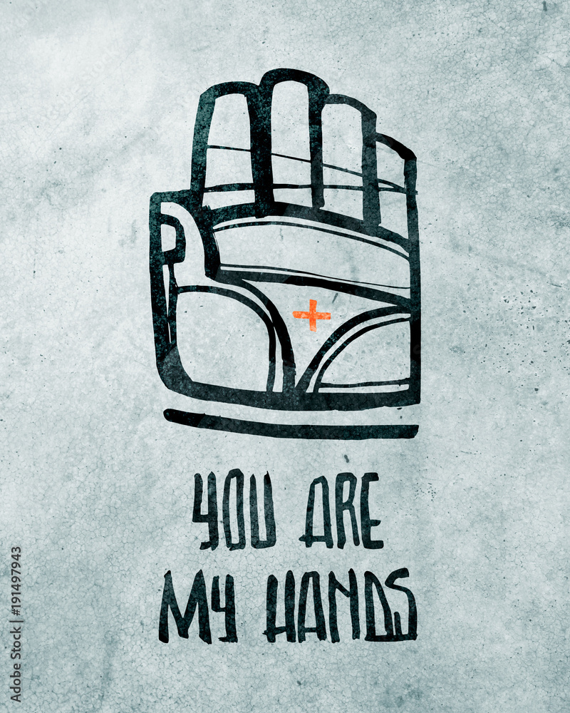 Jesus Christ Hand symbol and phrase Stock Illustration | Adobe Stock