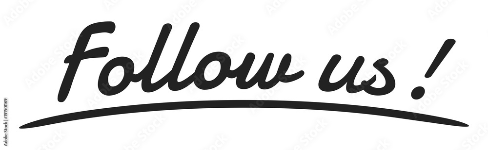 "Follow us" Handwriting, Vector Illustration Stock Vector | Adobe Stock