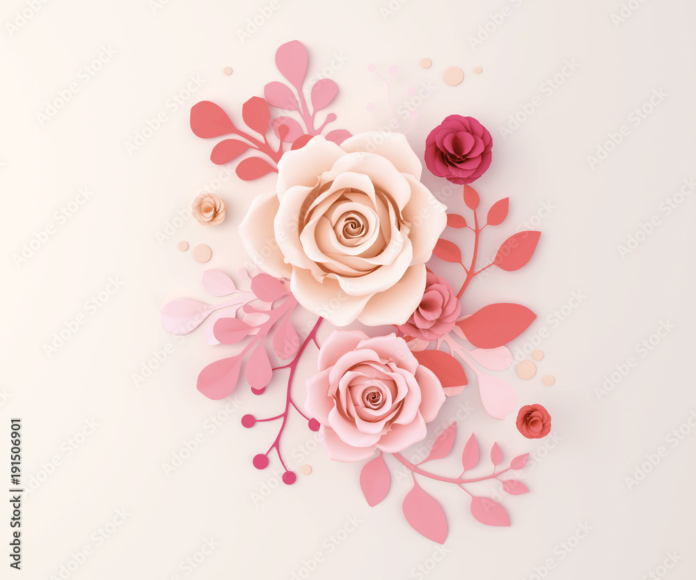 Paper flower craft abstract background. Stock Illustration | Adobe Stock