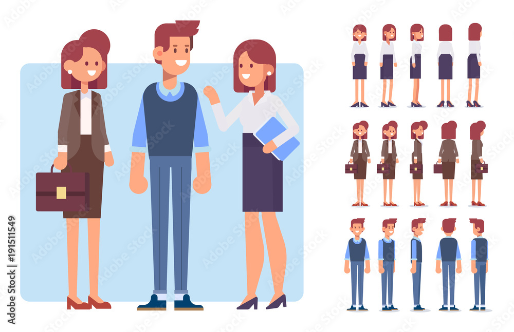 Male And Female Business People Flat Vector Characters For Your Scenes