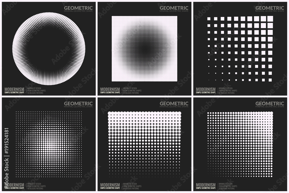 Universal Halftone Geometric Shapes For Design Stock Vector | Adobe Stock