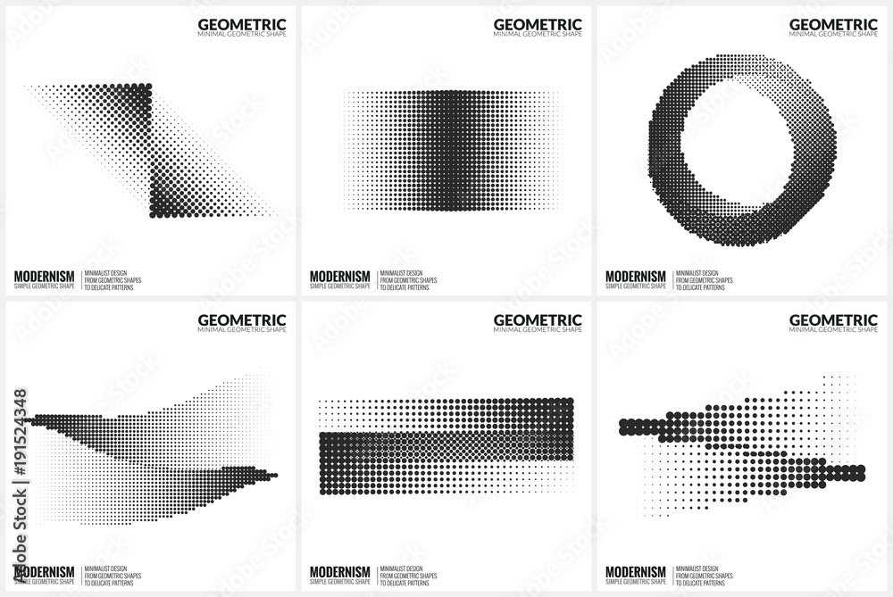 Universal Halftone Geometric Shapes For Design Stock Vector | Adobe Stock