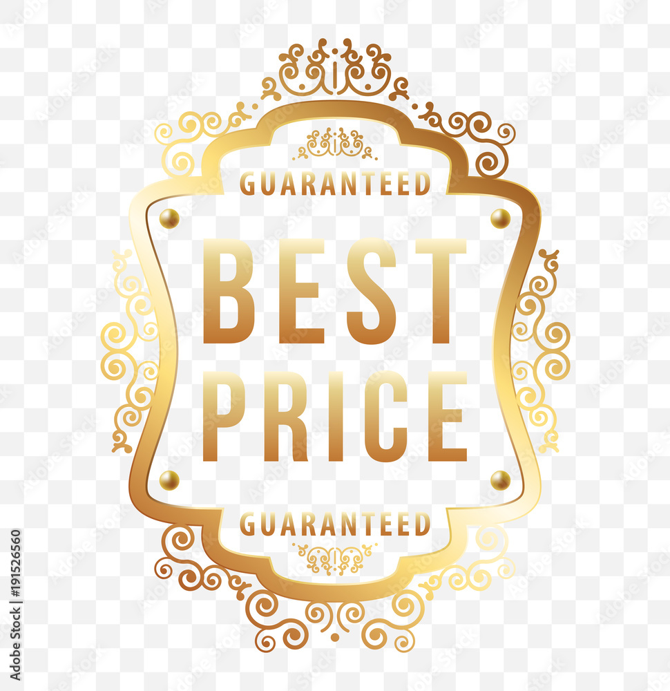 High Quality Luxury Golden Label on Transparent Background . Vector ...