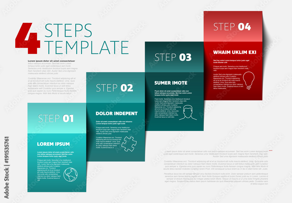 4 Step Incline Infographic Stock Template | Adobe Stock