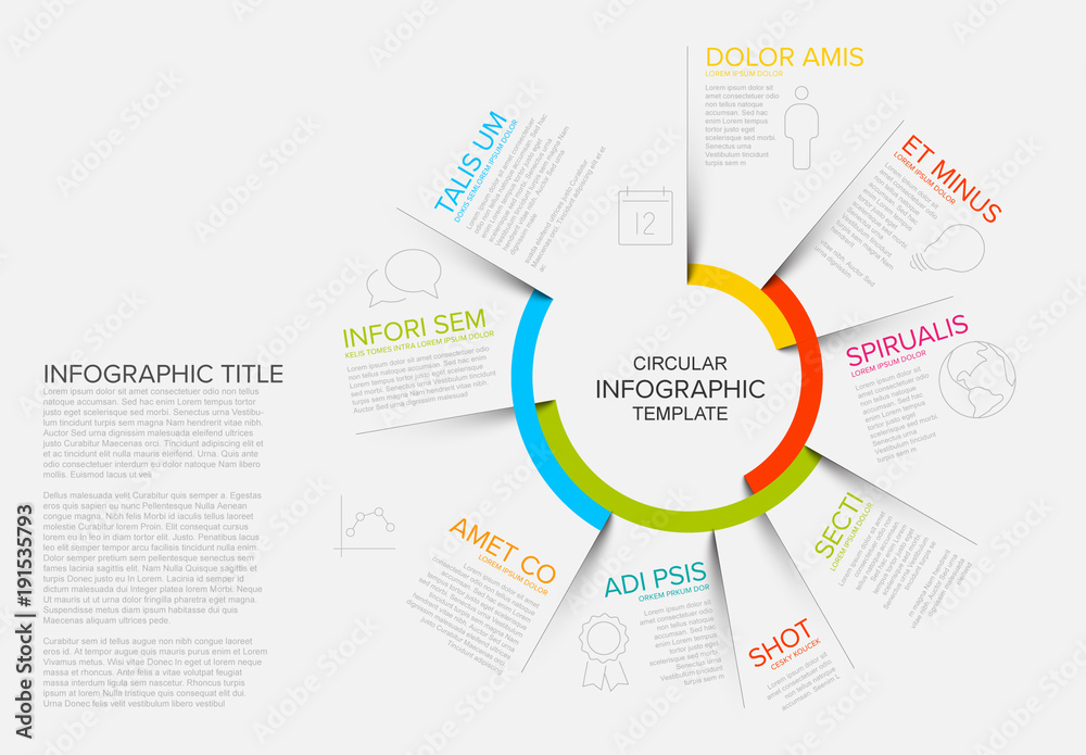 Circular Infographic with Information Segments Stock Template | Adobe Stock
