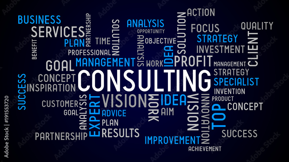 Consulting - typographic concept Stock Illustration | Adobe Stock