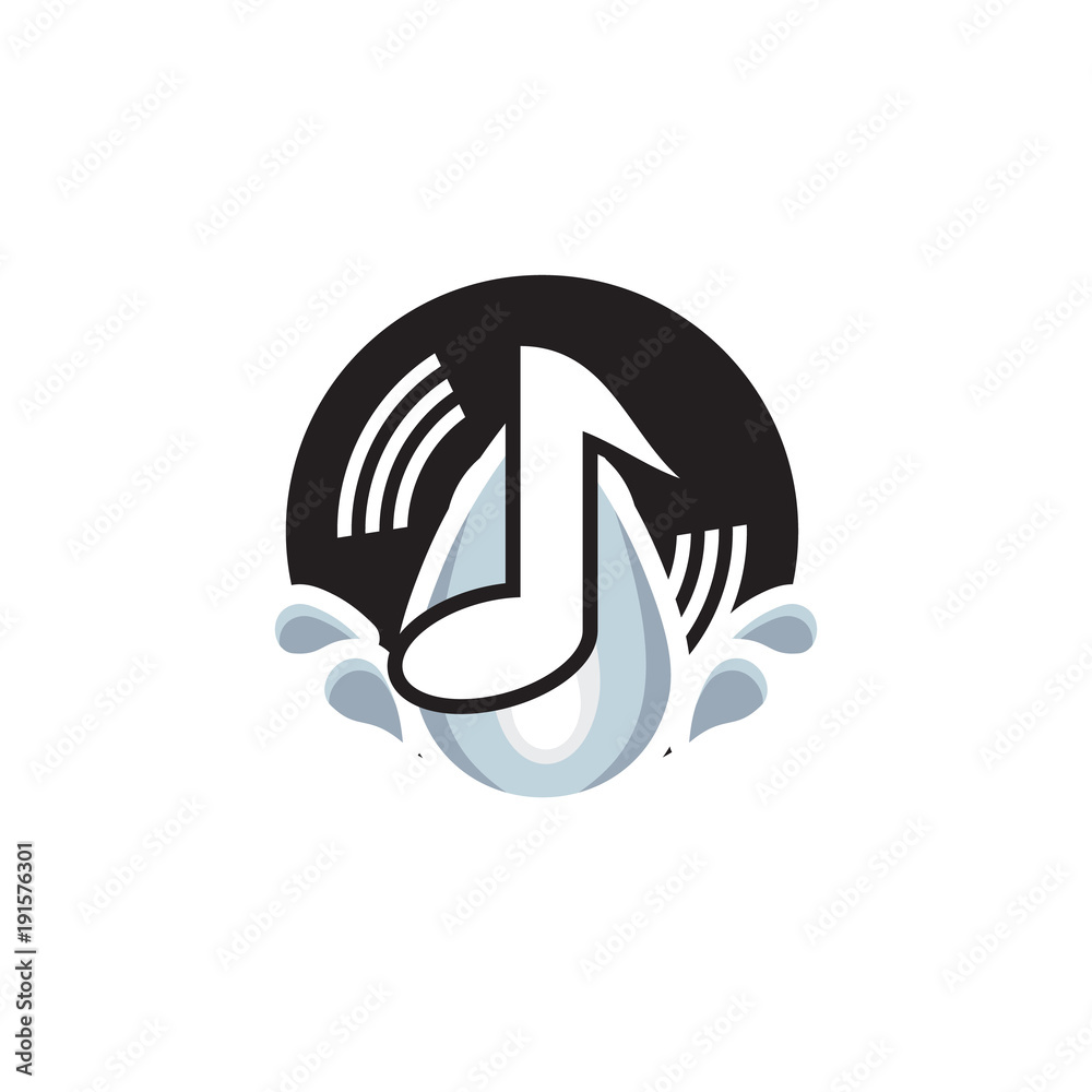 Water Music Logo Icon Design Stock Vector | Adobe Stock