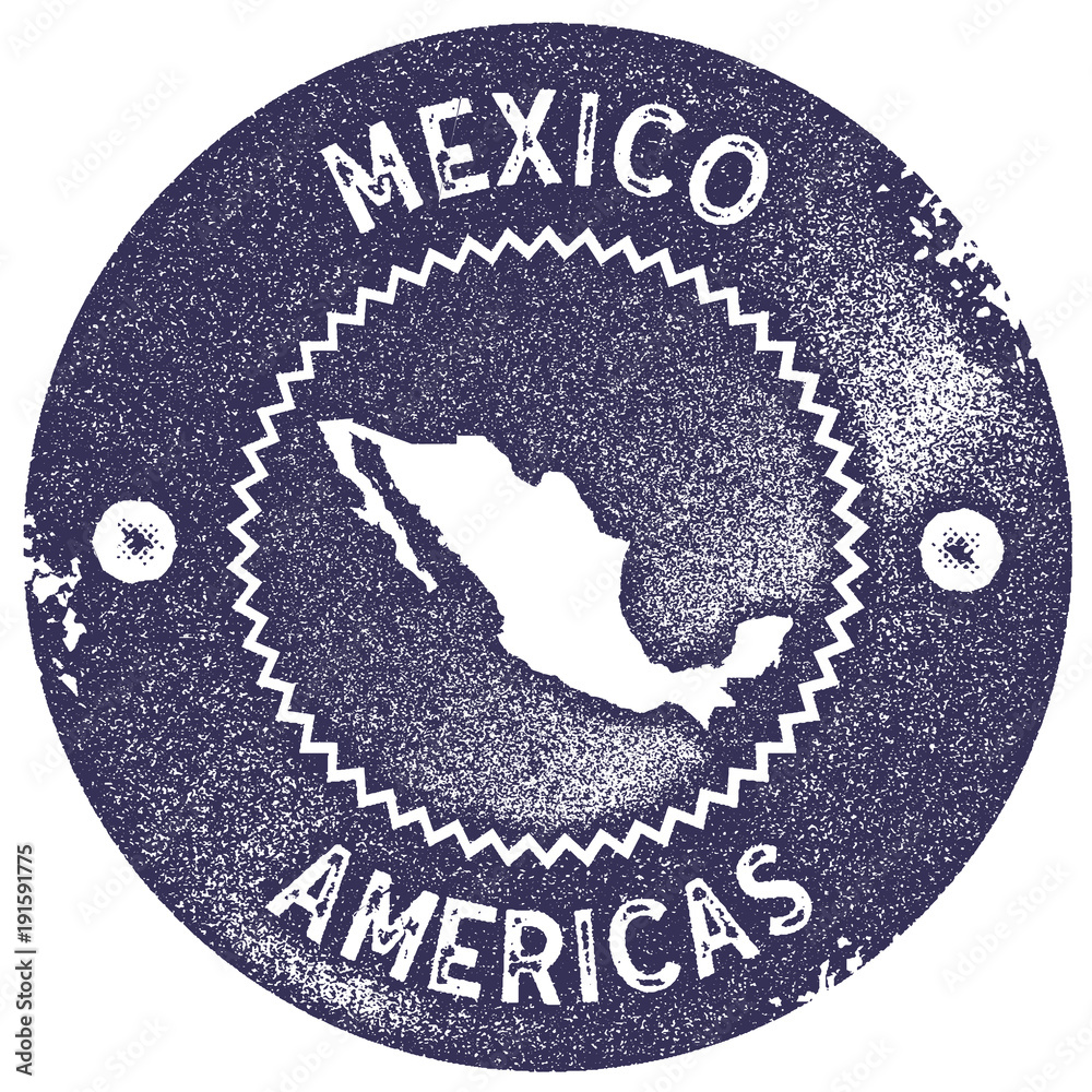 Mexico map vintage stamp. Retro style handmade label, badge or element ...