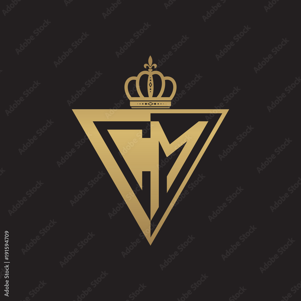 initial two letter half logo triangle gold Stock Vector | Adobe Stock