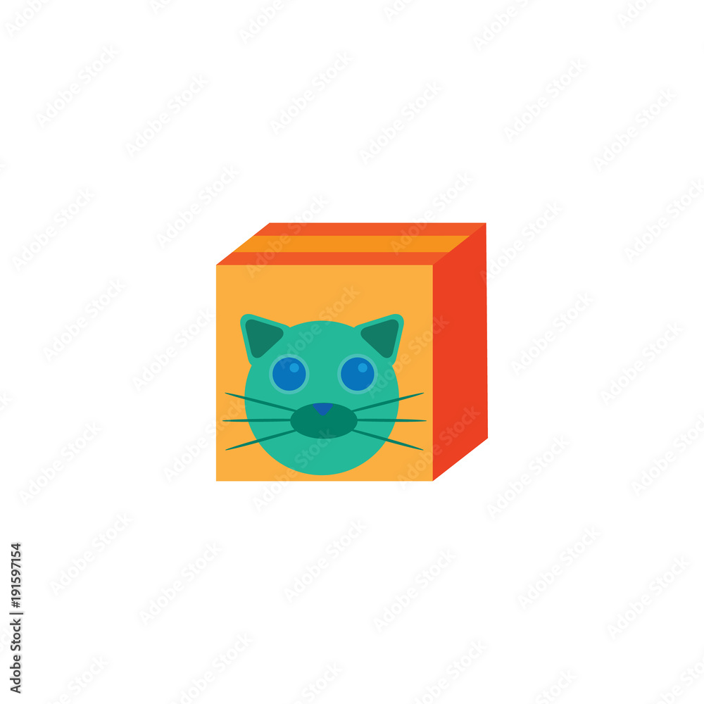 Cat Box Logo Icon Design Stock Vector | Adobe Stock