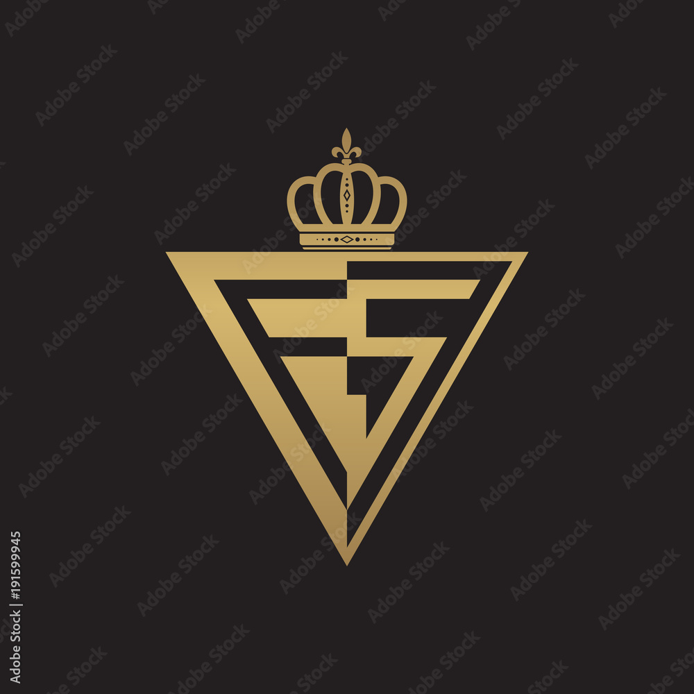 initial two letter half logo triangle gold Stock Vector | Adobe Stock