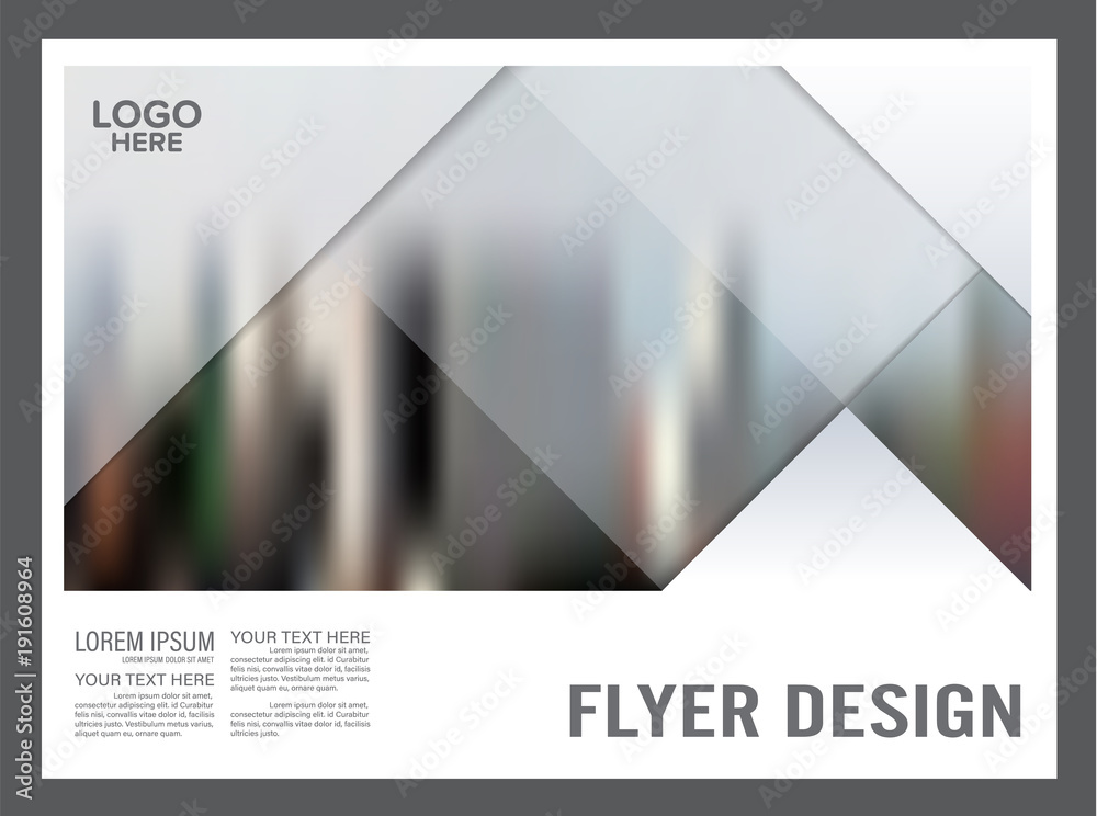 Black and white flyer design template. Annual Report Leaflet cover ...