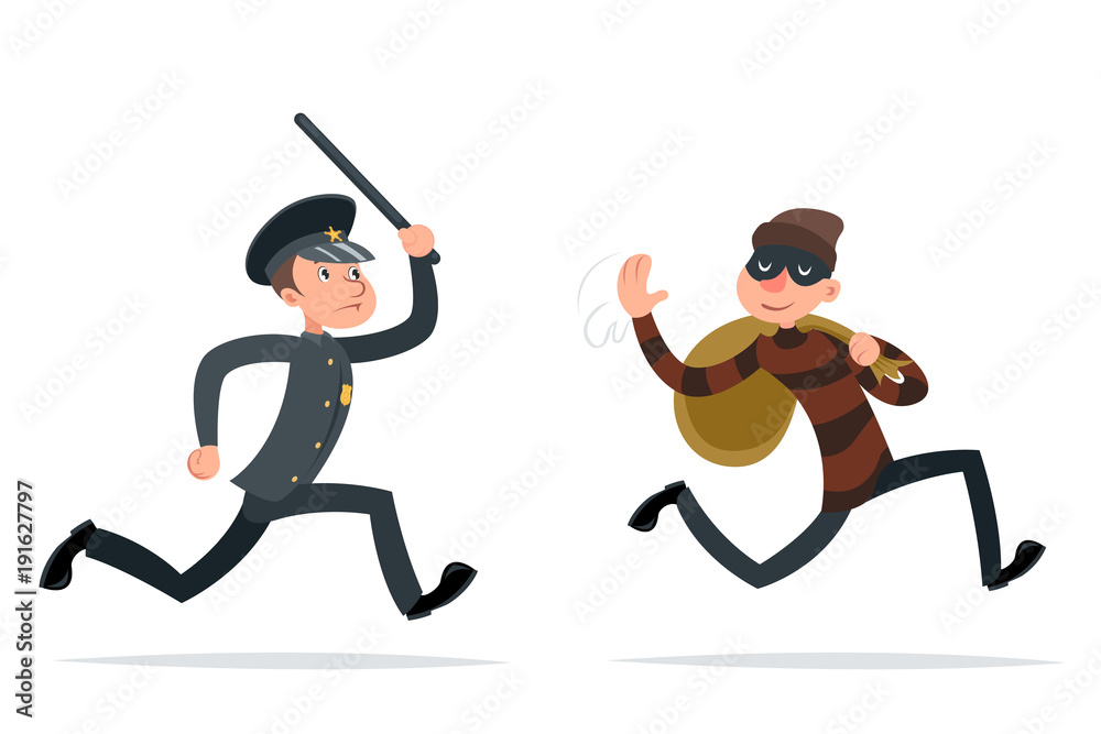 Policeman Running Cartoon