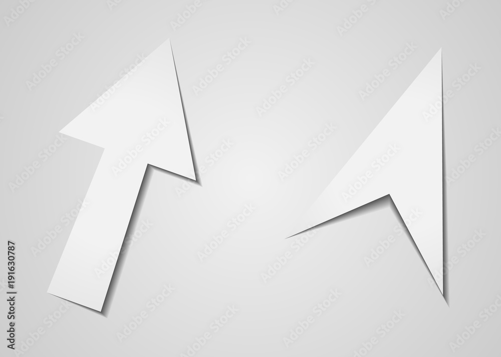 Set of white cursors. Control elements. Cursors icons mouse arrow ...