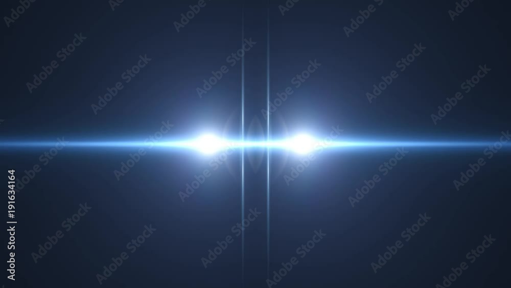 lens curved 2 stars collision explosion flash lights optical lens ...