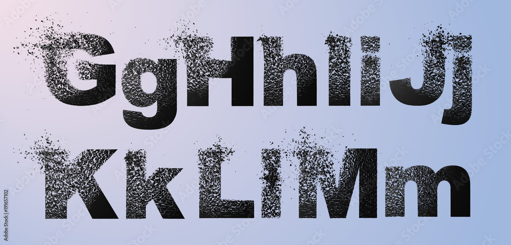 Vector alphabet set, letters with effect of destruction Stock Vector ...