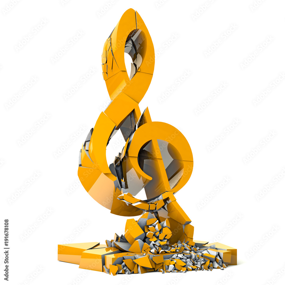 Concepto de musica.Simbolo de clave de Sol sobre fondo blanco. Stock ...