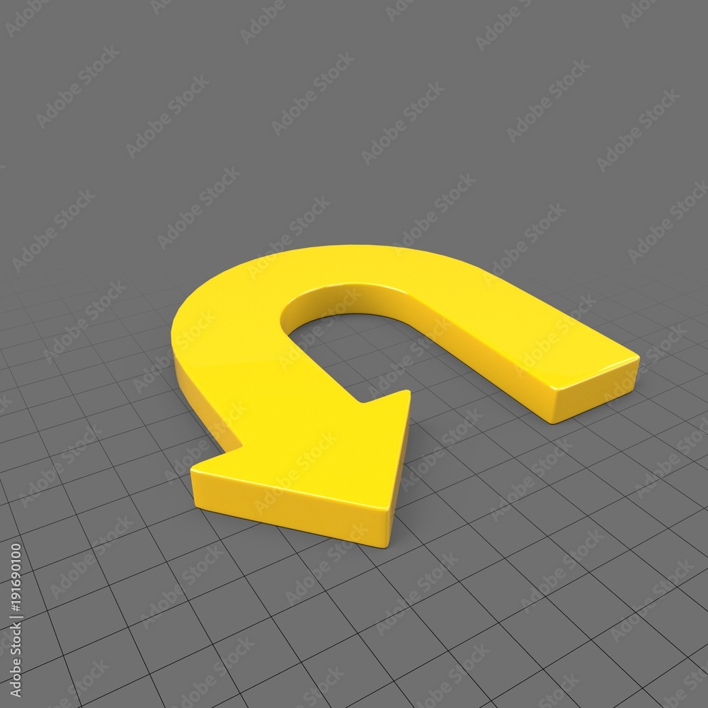 Wide sharp turn arrow Stock 3D 에셋 | Adobe Stock