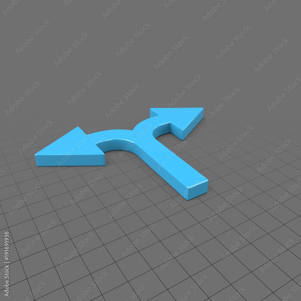 Thin split arrow Stock 3D asset | Adobe Stock