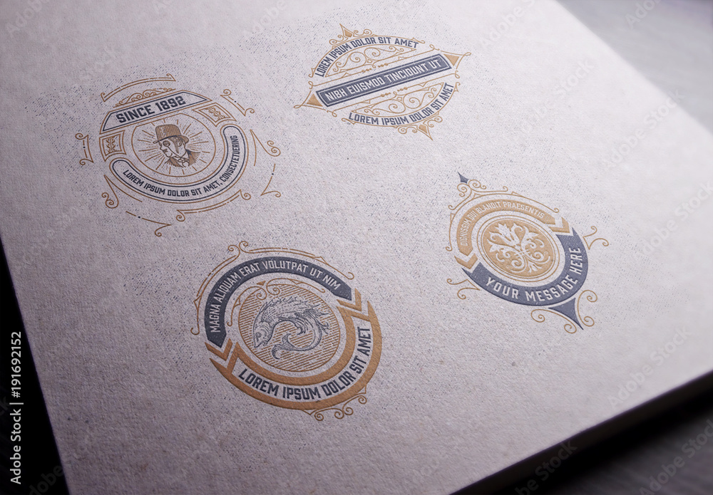 4 Intricate Vintage Logos 1 Stock Template | Adobe Stock