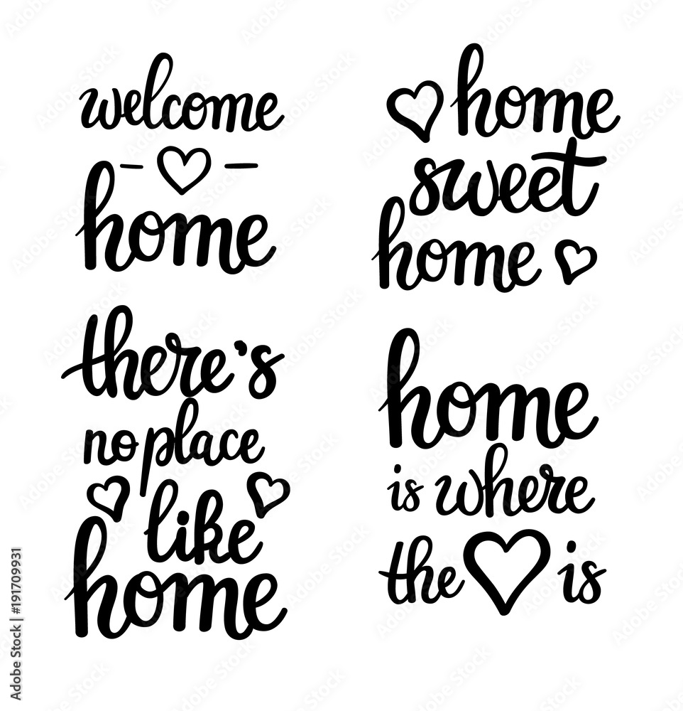 Home motivational quotes lettering Stock Vector | Adobe Stock