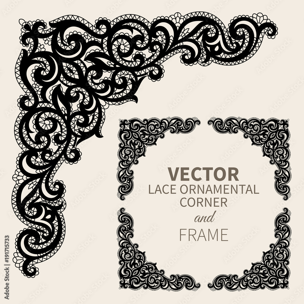 Vector ornamental corner frame Stock Vector | Adobe Stock