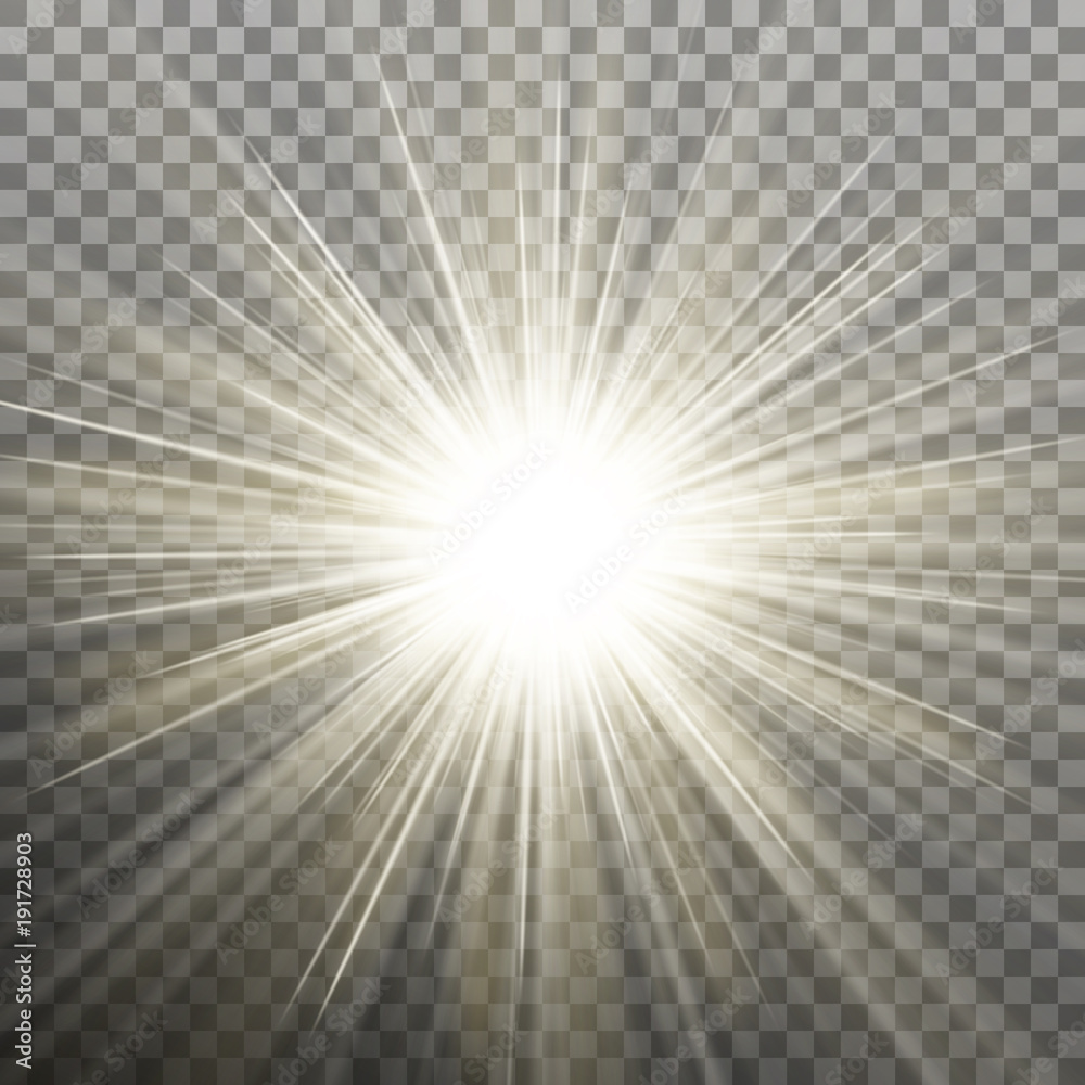 Bright shining star. Bursting explosion. Transparent background only in ...