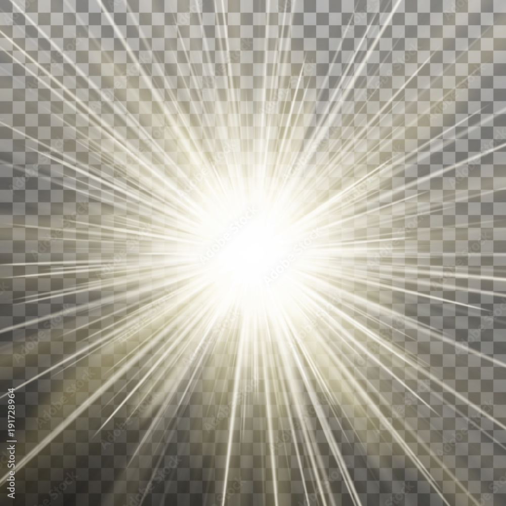 Bright shining star. Bursting explosion. Transparent background only in ...