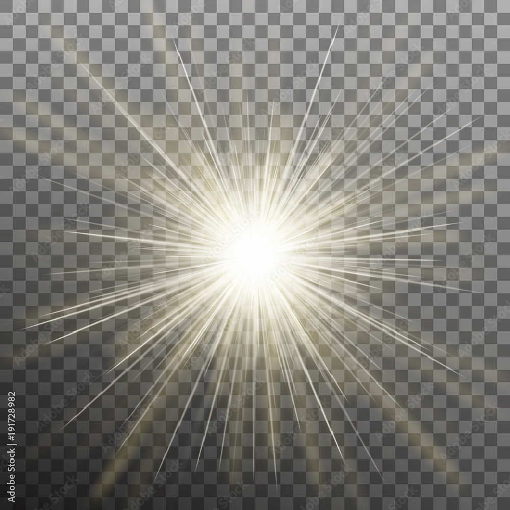 Bright shining star. Bursting explosion. Transparent background only in ...