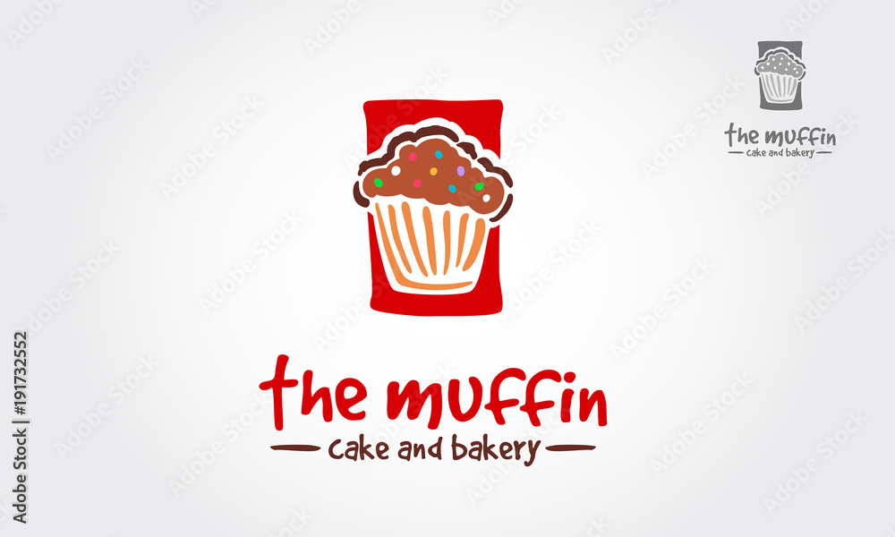 The Muffin Cake and Bakery Vector Logo Illustration. Logo suitable for ...