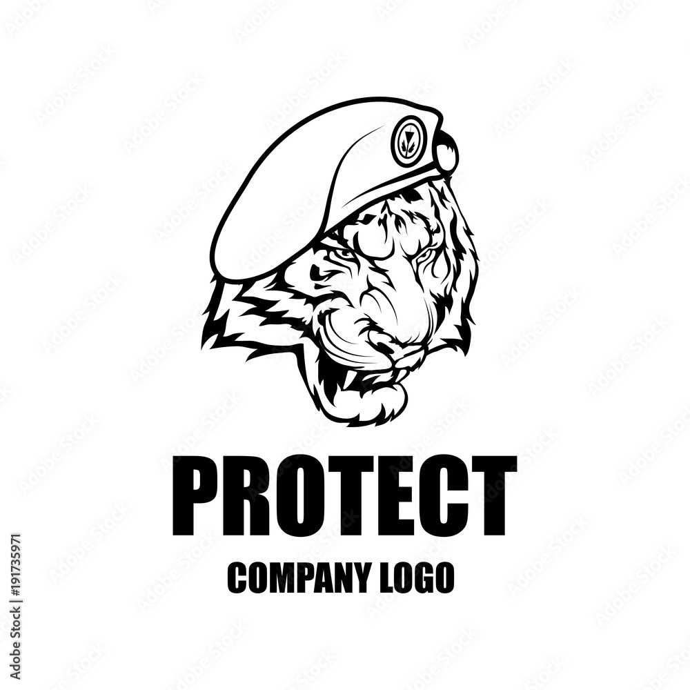 Security company vector logo design template. Protection logo.Tiger in ...
