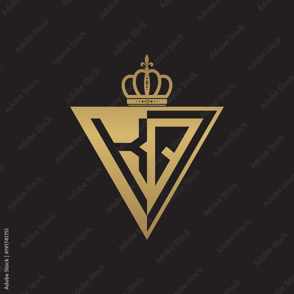 initial two letter half logo triangle gold Stock Vector | Adobe Stock