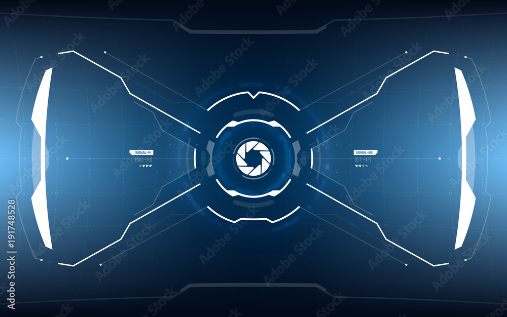 Sci-Fi Concept HUD Interface Screen. Virtual Reality View Display ...