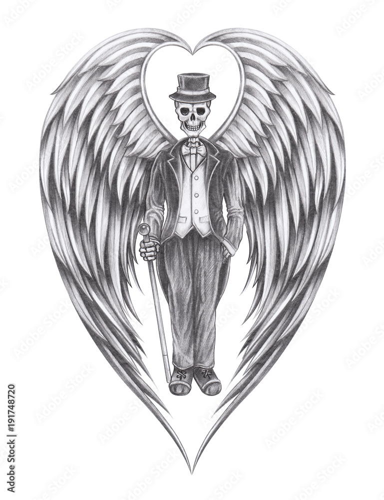 Grim Reaper With Wings Drawings In Pencil