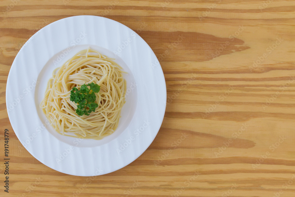 Boiled spaghetti with al dente level. Cooked pasta prepared for cooking ...