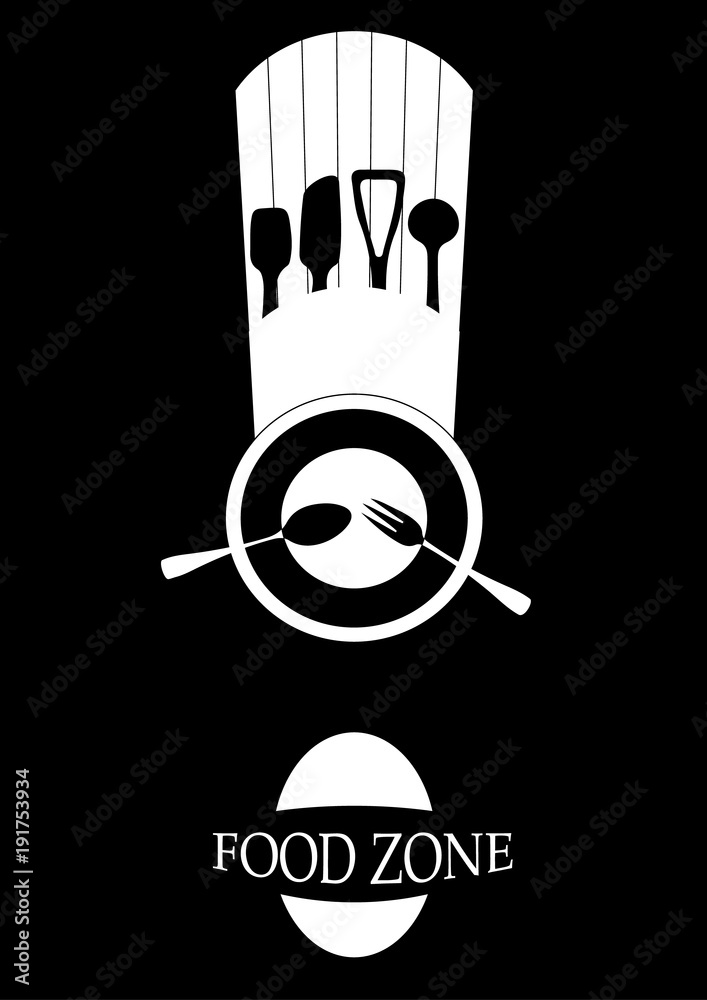 Cook logo on a black background. Vector illustration. Stock ...