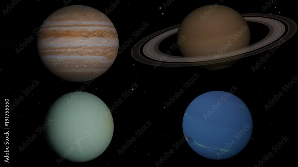 A timelapse animation of the four gas giants planets in the solar ...